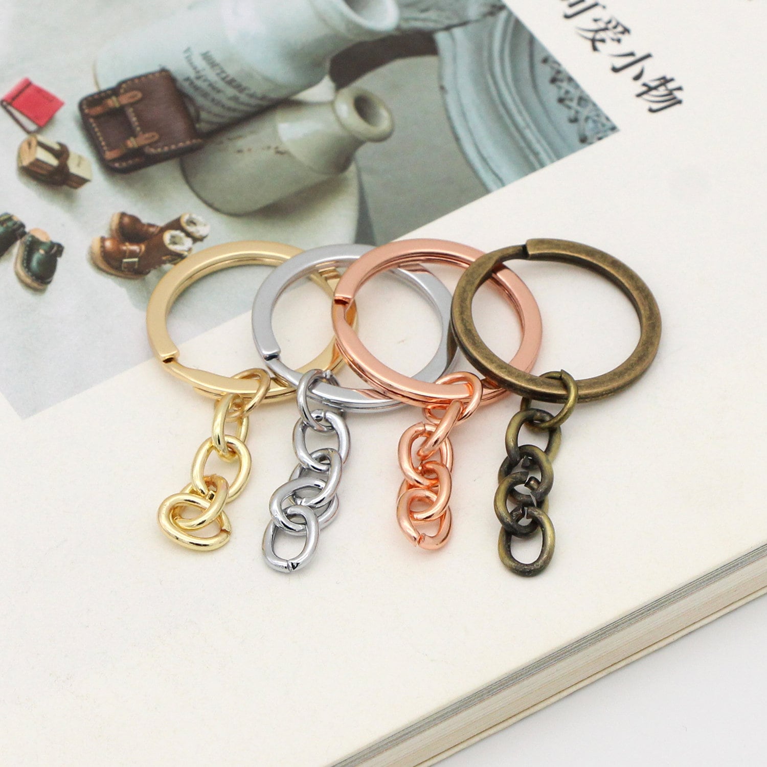 10pcs Keychain Split Key Ring With Chain Key Chain Rings Key - Etsy