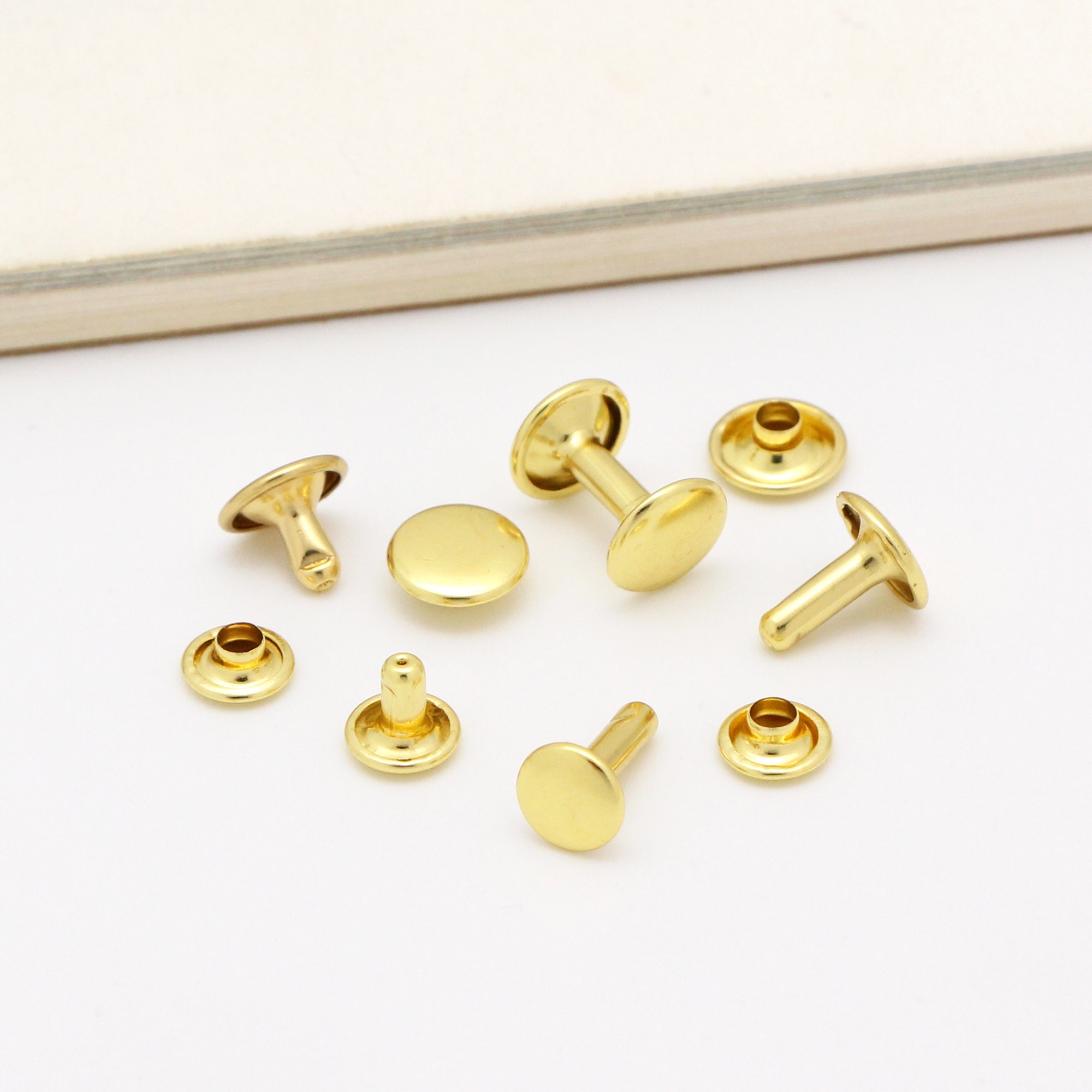 50set Solid Brass Double Cap Rivet 6mm/8mm/10mm Cap Leather - Etsy