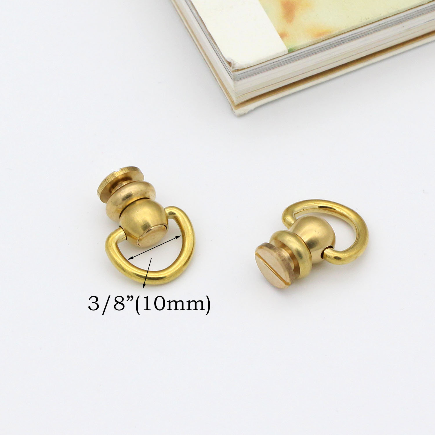 2 PCS Solid Brass Rivet O Ring Rivet Chicago Rivet Screw Studs Screw ...