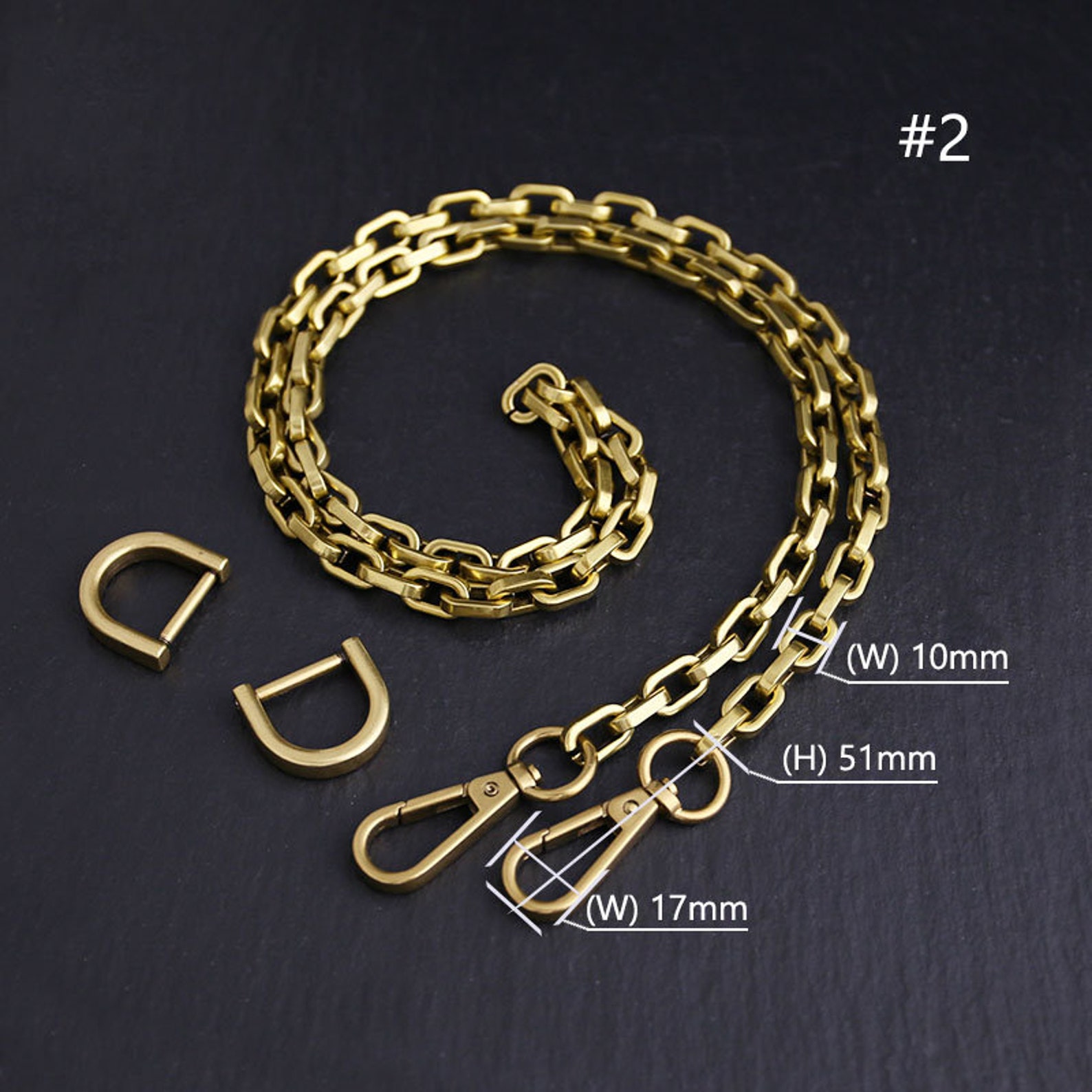 Antique Gold Chain Strap With D Rings Bag Chain Replacement - Etsy