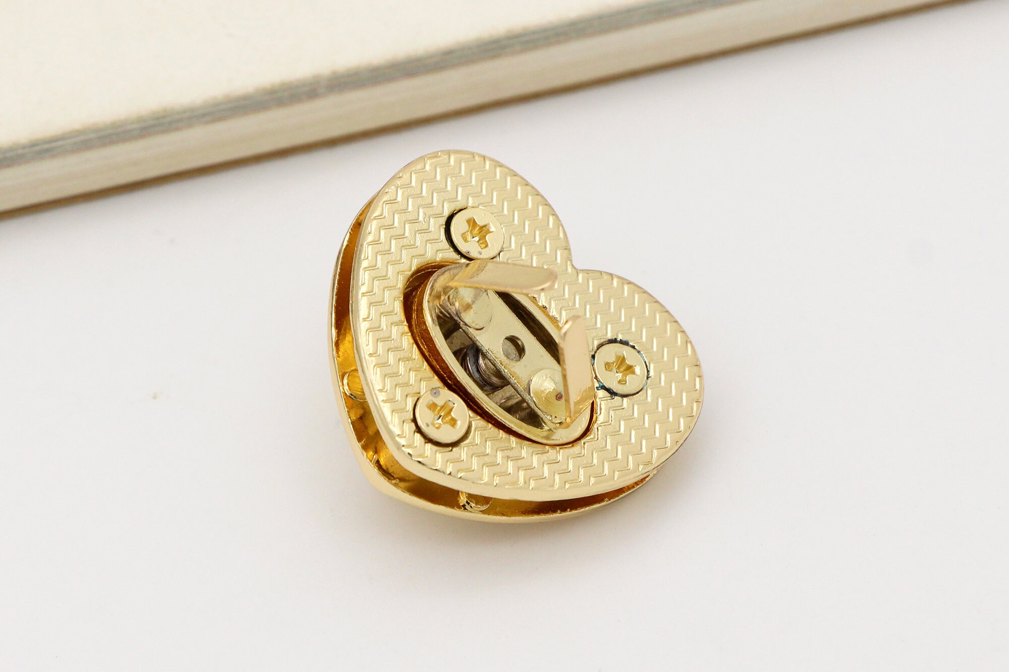 Heart-shaped Purse Lock Gold Twist Lock Bag Lock Purse Clasp Turn Lock ...
