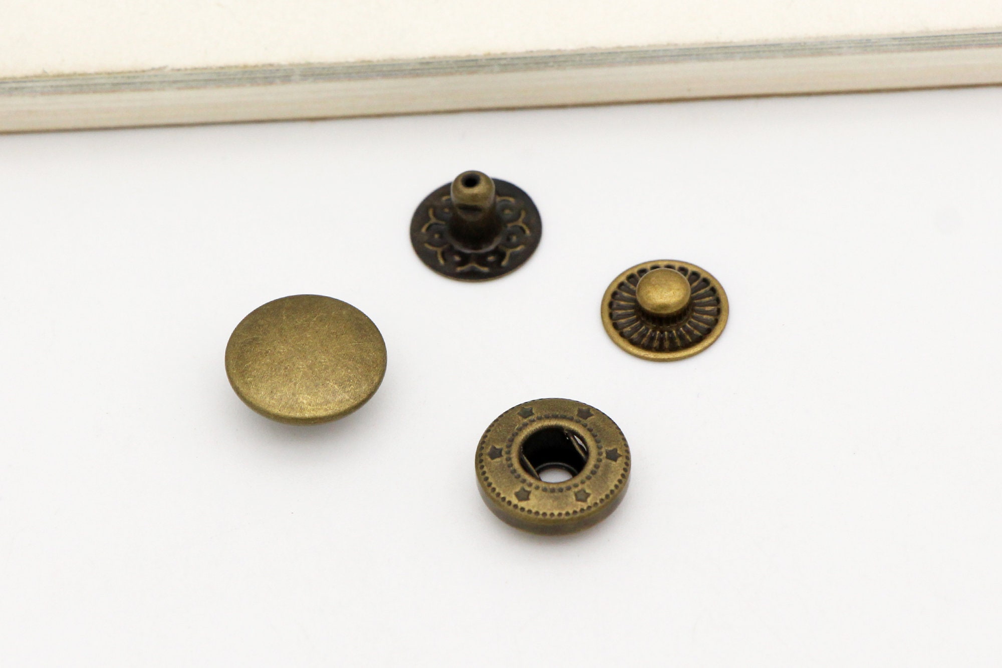 20set 10mm 12.5mm 15mm Gunmetal Snap Fasteners Rivets Studs Snap Button ...