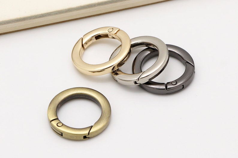 2pcs 3/4"(19mm) Flat Spring Gate Ring Spring Ring Push Gate Snap Hook ...