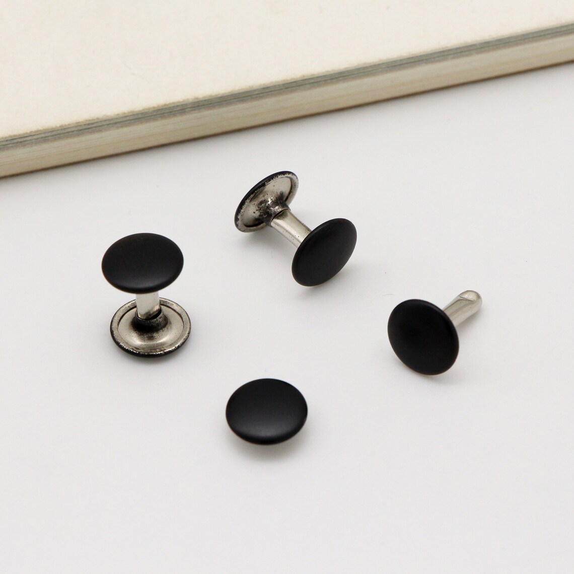 50set Matte Black Double Cap Rivet 8*12mm 9*8mm Leather Rivets - Etsy