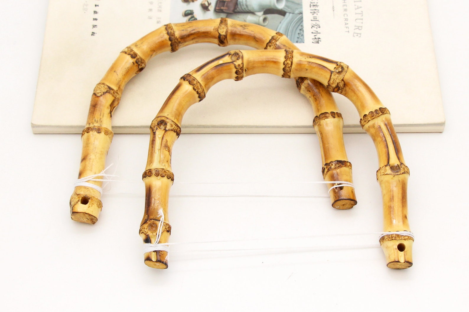 1pair Bamboo Handle Bamboo Purse Handle Bamboo Bag Handles Purse Making ...