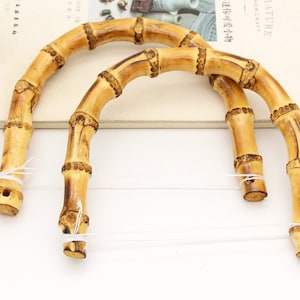 1pair Bamboo Handle Bamboo Purse Handle Bamboo Bag Handles Purse Making ...