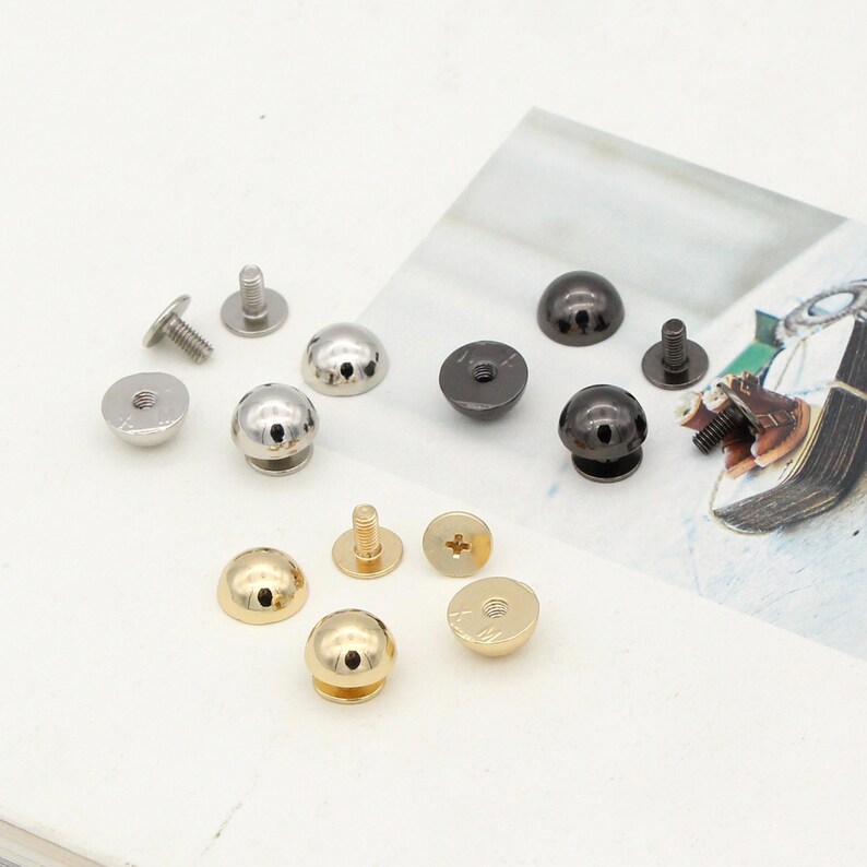10set 10mm Screw Dome Rivet Screw Rivets Screw Back Stud Purse Feet ...