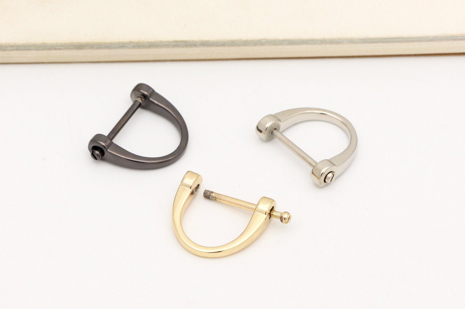 4pcs Screw D Ring 3/4"(19mm) Gold Gunmetal D Ring Buckle Purse Ring ...