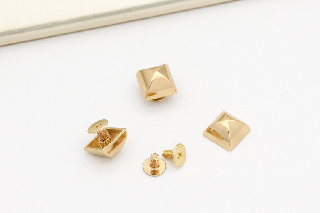 10set 12mm Screw Rivets Gold Screw Studs Screw Back Rivet Purse Feet ...