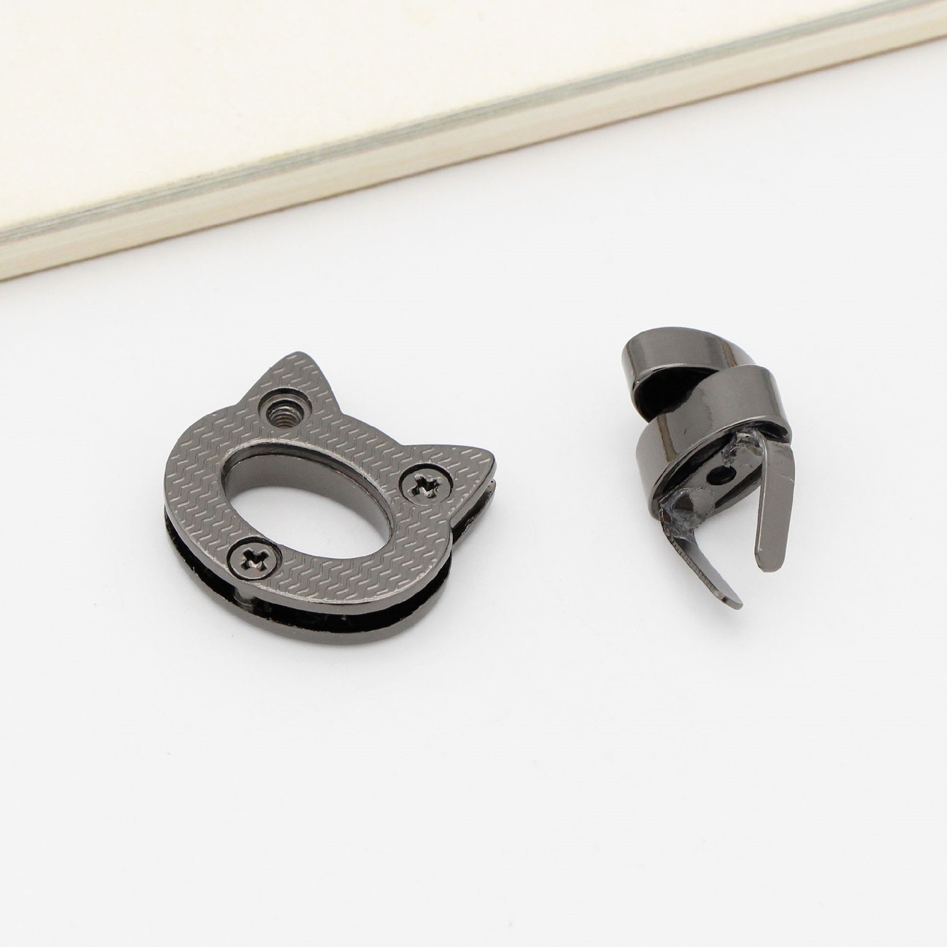 Gunmetal Purse Lock Twist Lock Cat Shape Bag Lock Metal Lock - Etsy