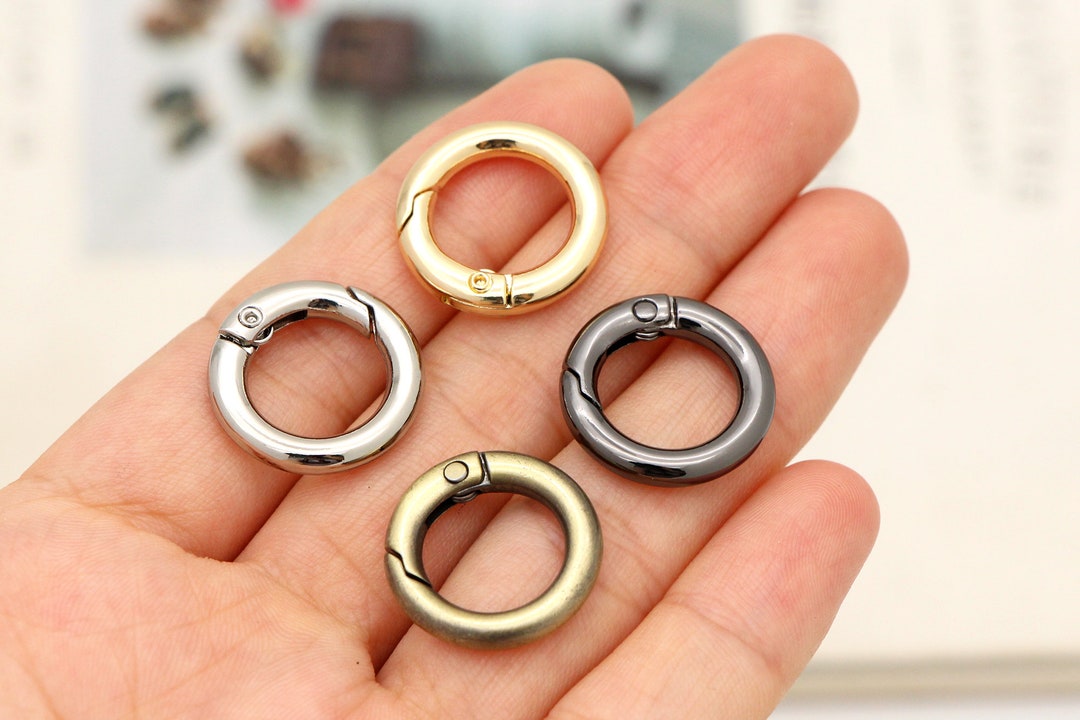 6pcs 1/2"(12.5mm) Small Spring Gate Ring Spring Ring Push Gate Snap ...
