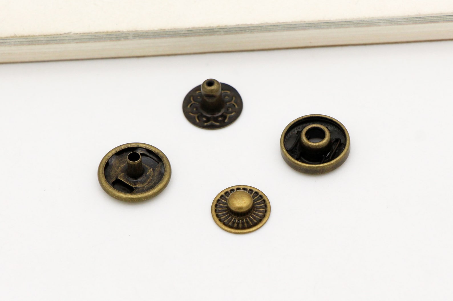 20set 10mm 12.5mm 15mm Gunmetal Snap Fasteners Rivets Studs Snap Button ...