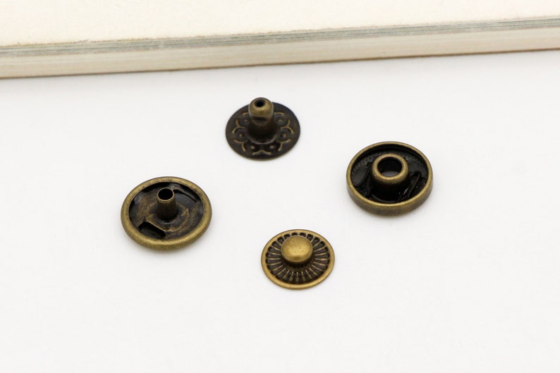 20set 10mm 12.5mm 15mm Gunmetal Snap Fasteners Rivets Studs Snap Button ...