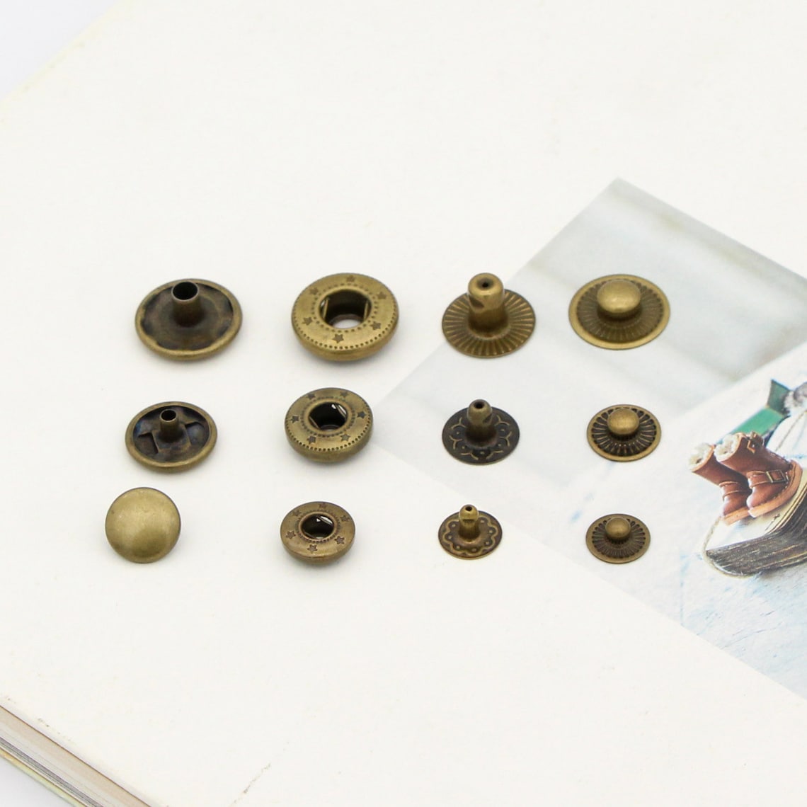 20set 10mm 12.5mm 15mm Gunmetal Snap Fasteners Rivets Studs Snap Button ...