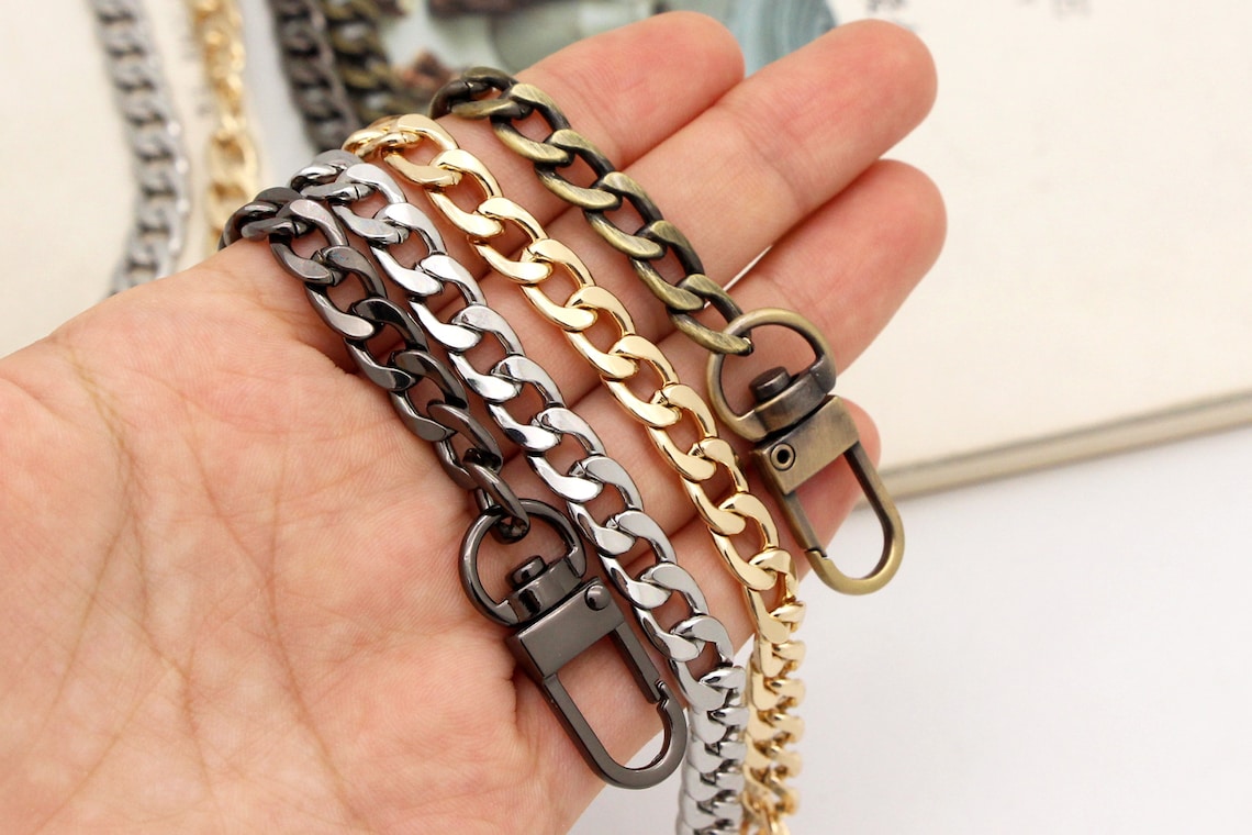 Bag Chain Metal Purse Chain With Swivel Clasp Curb Chain - Etsy