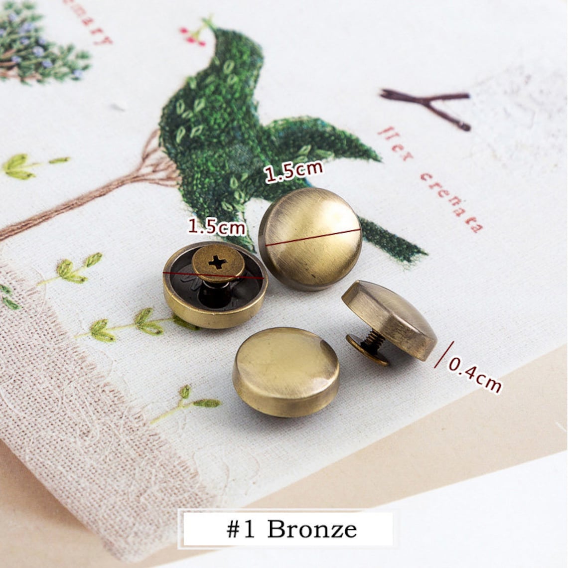 10set 15mm Screw Rivets Gold / Silver / Antique Brass / - Etsy