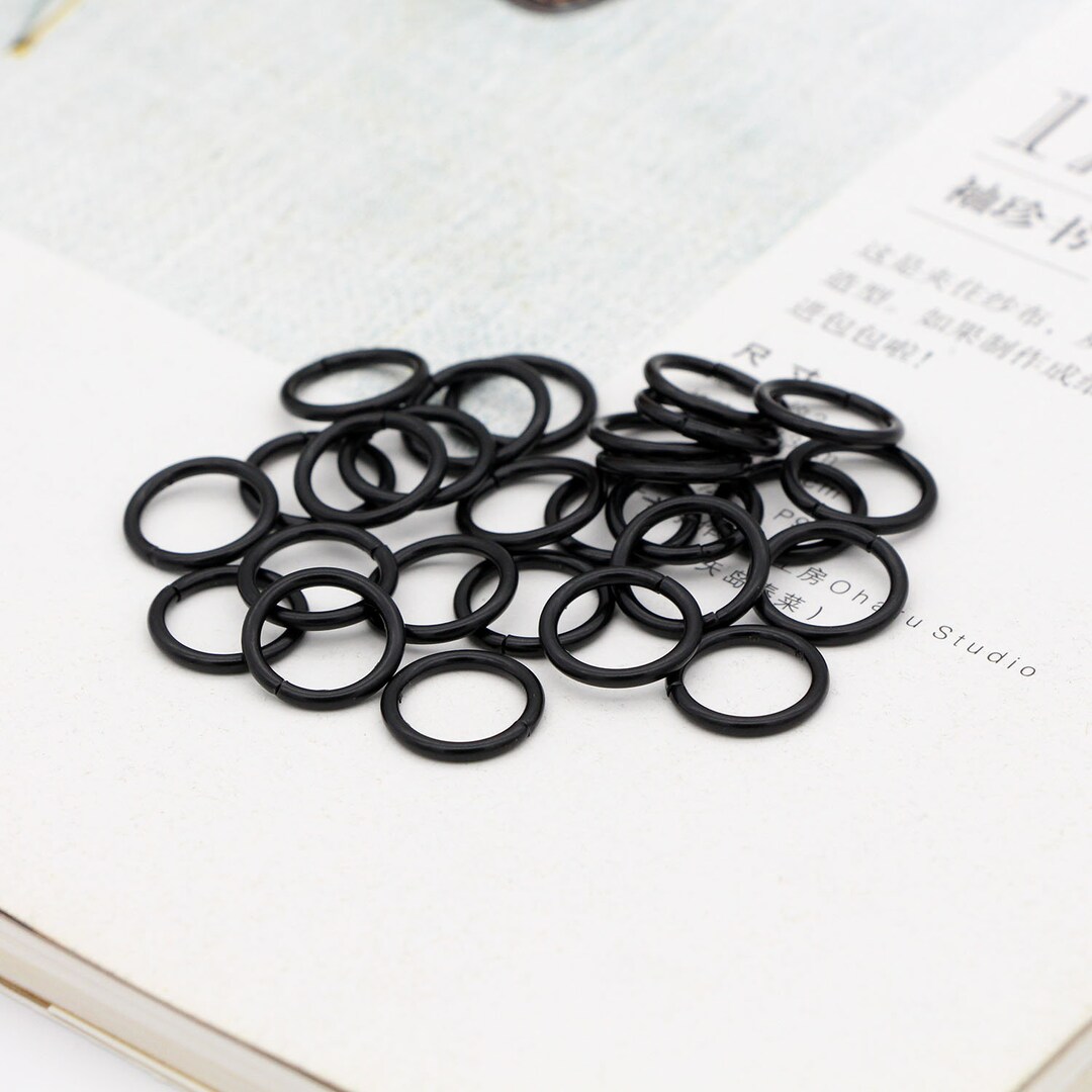 100pcs 3/8"(10mm) Black Jump Rings O Ring Tiny Jump Ring Connector ...