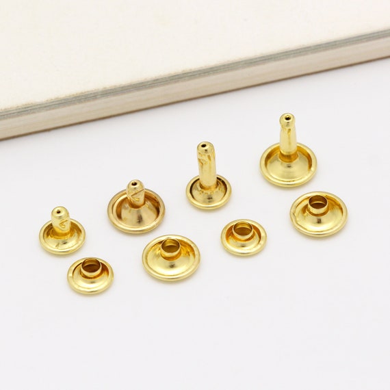50set Solid Brass Double Cap Rivet 6mm/8mm/10mm Cap Leather - Etsy