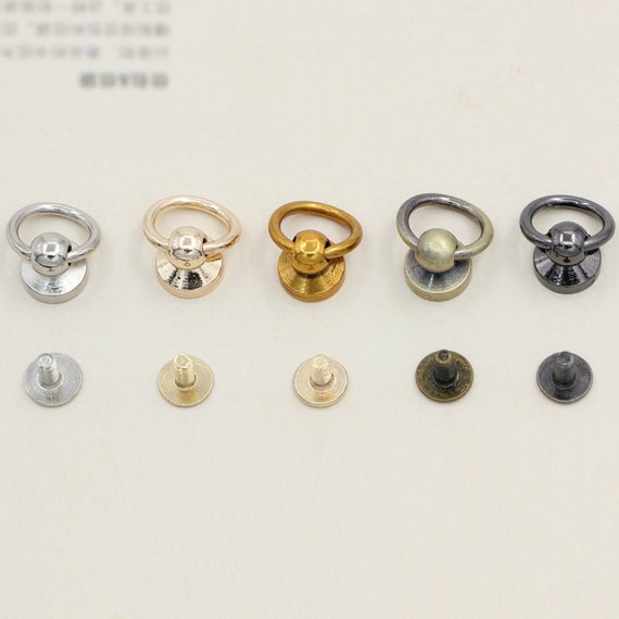 2 PCS Solid Brass Rivet O Ring Rivet Chicago Rivet Screw Studs Screw ...