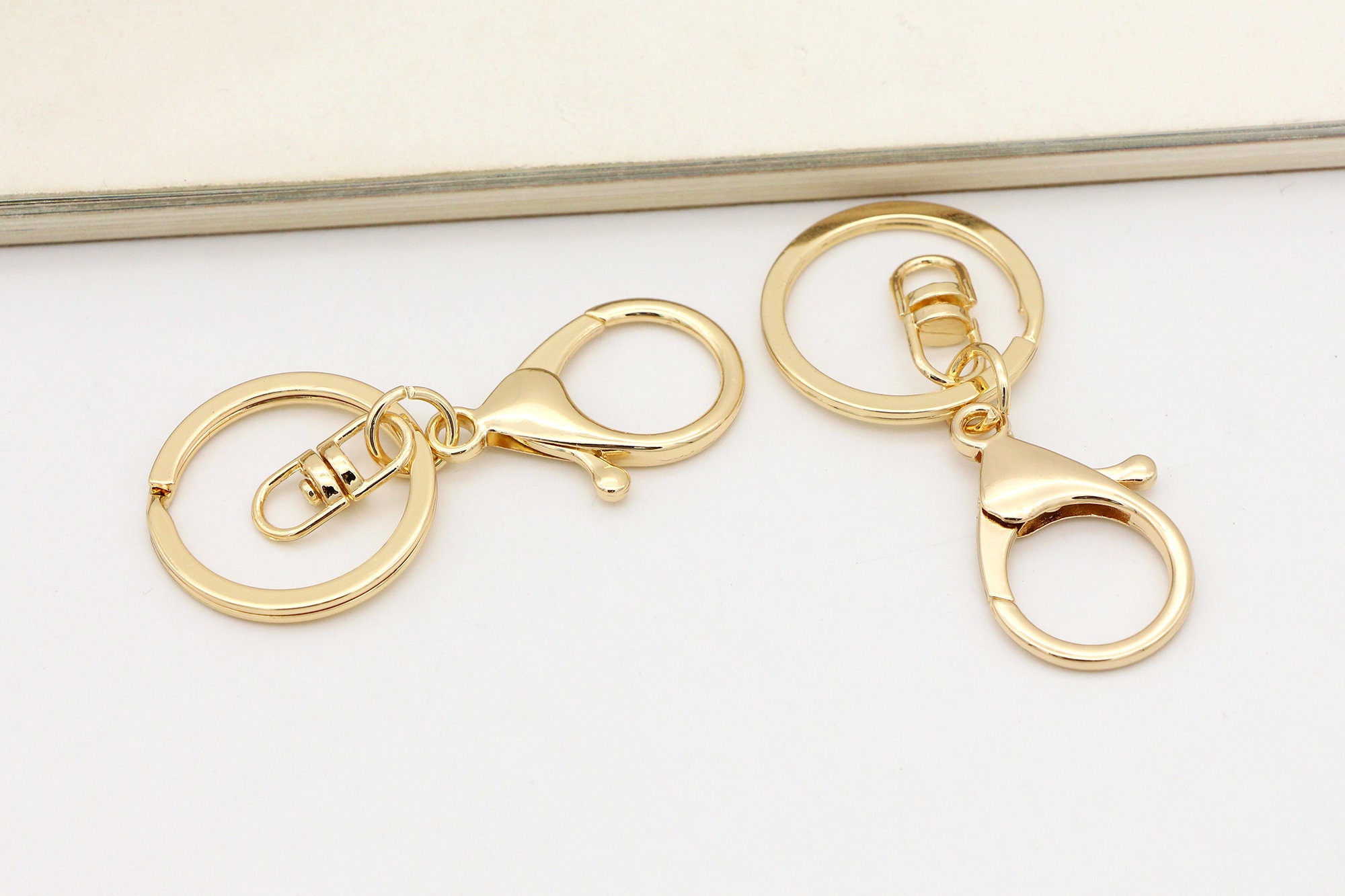 SALE 10pcs Keychain Split Key Ring With Lobster Clasp Gold - Etsy
