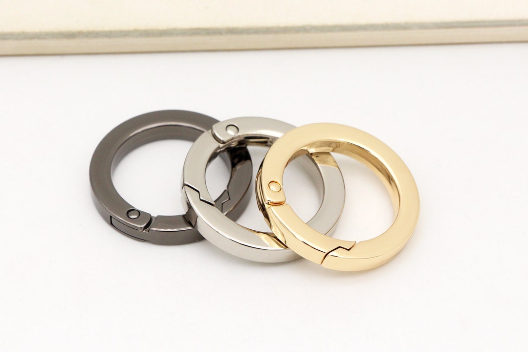 2pcs Spring Gate Ring Flat Spring Ring Push Gate Snap Hook Purse O Ring ...