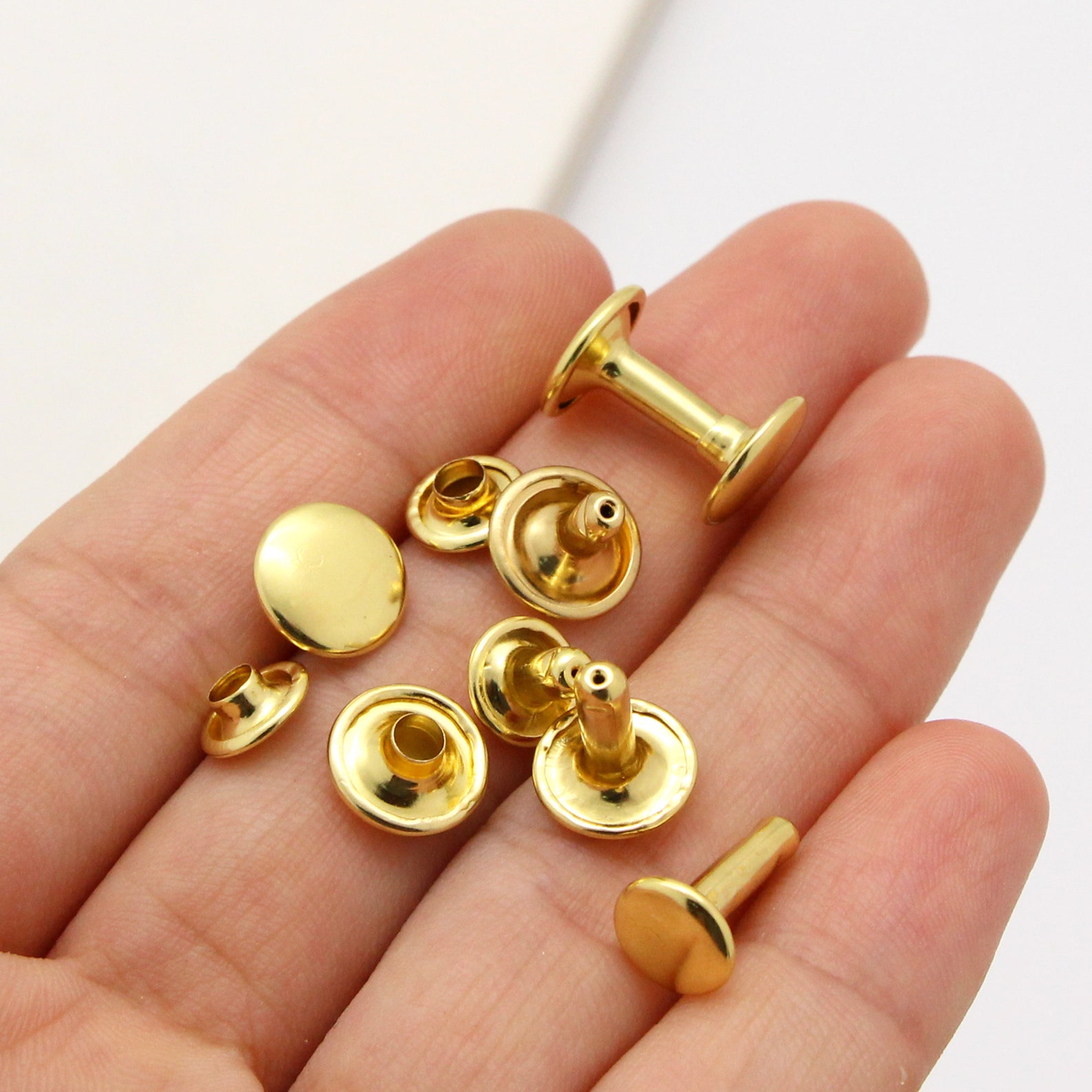 50set Solid Brass Double Cap Rivet 6mm/8mm/10mm Cap Leather - Etsy