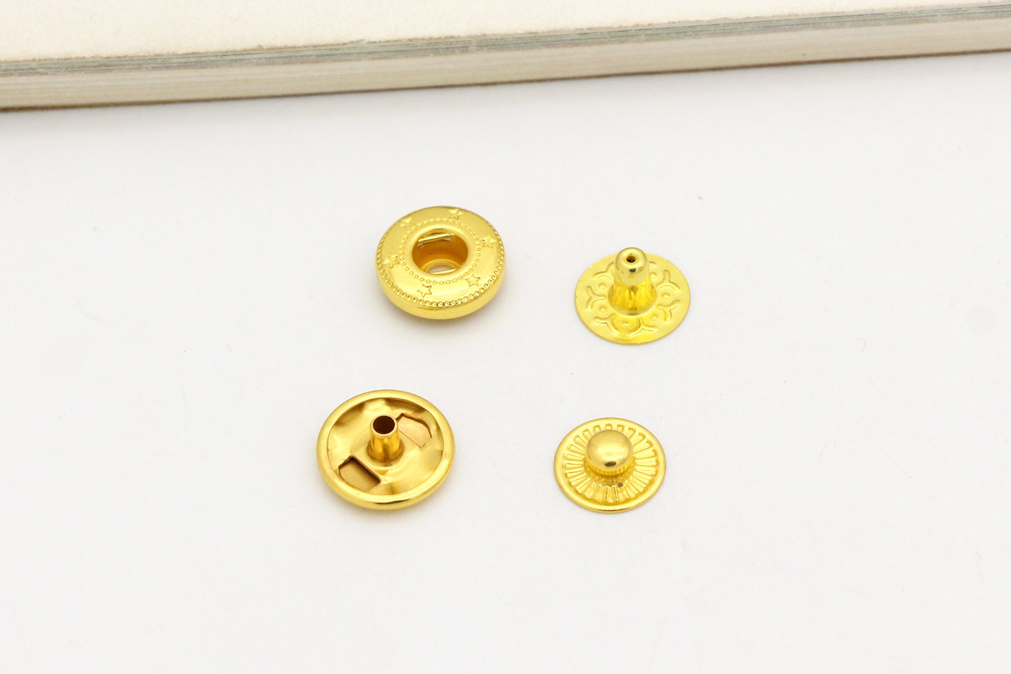 20set 10mm 12.5mm 15mm Gold Snap Fasteners Rivets Studs Snap - Etsy