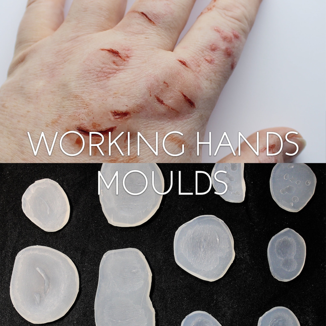 10 Working Hands Silicone Bondo Moulds for Professional Makeup Artists ...