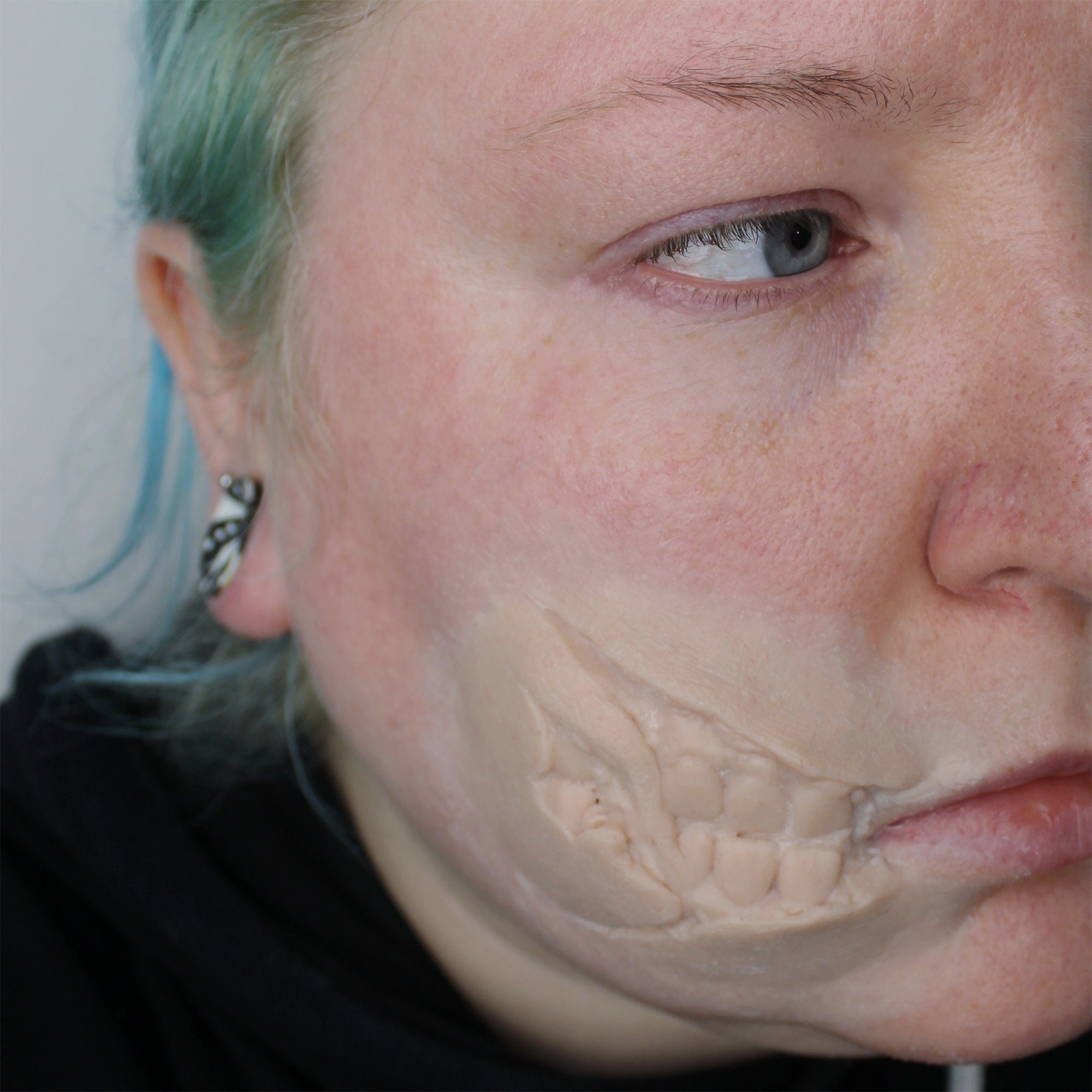 Ripped Zombie Mouth With Exposed Teeth Prosthetic // - Etsy