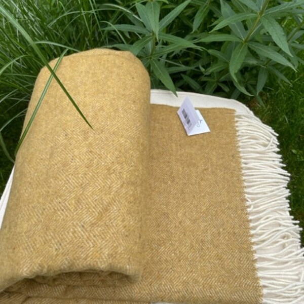 Yellow Wool Blanket - Etsy