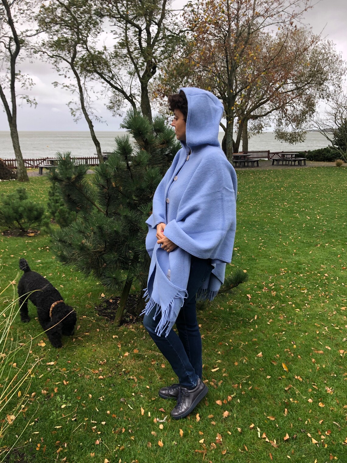 Woolen CAPE With a HOOD Wool Wrap Wool Poncho 100% Natural | Etsy