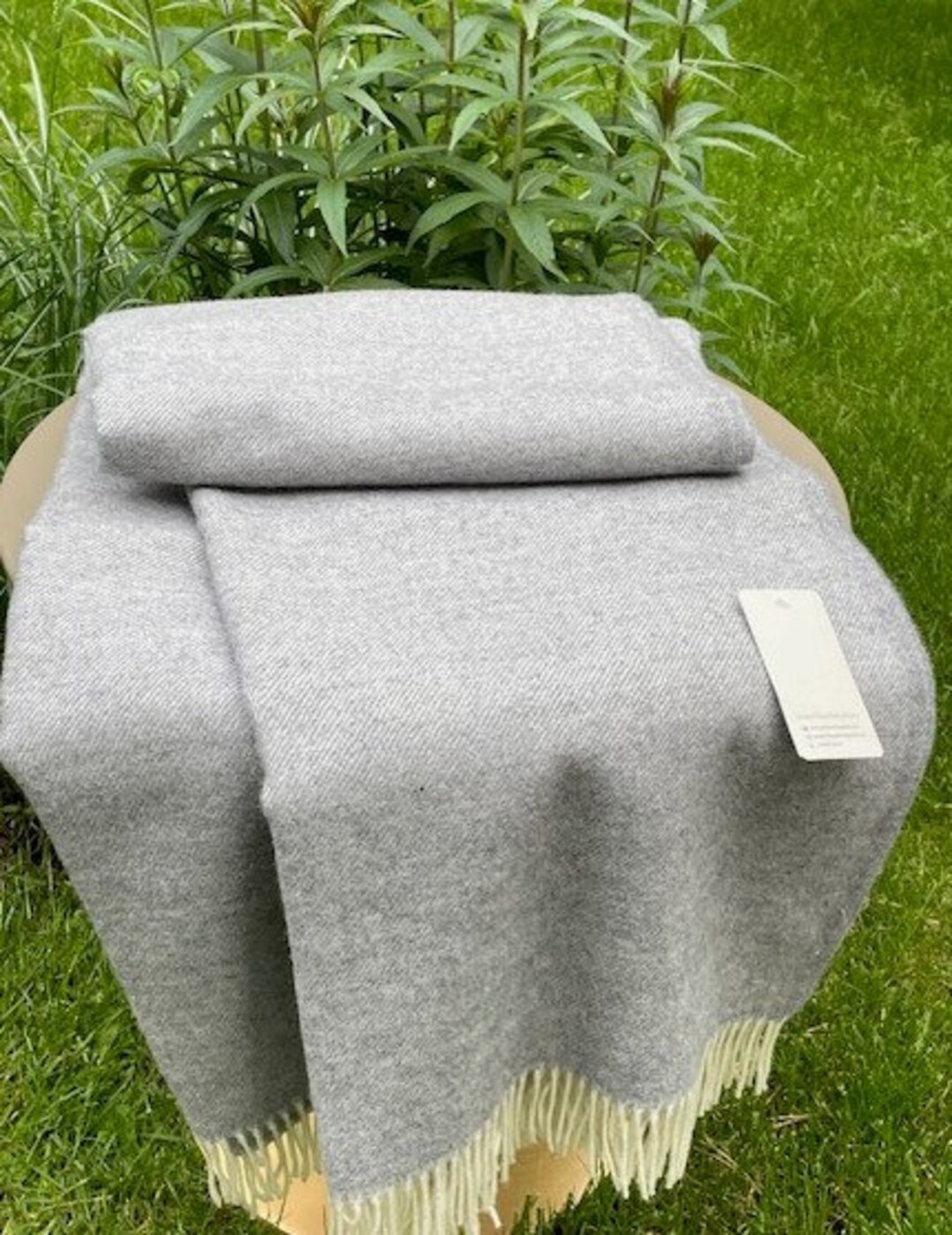 Extra Quality Light Grey Pure New Wool Blanket: Grey Wool Throw, Large ...