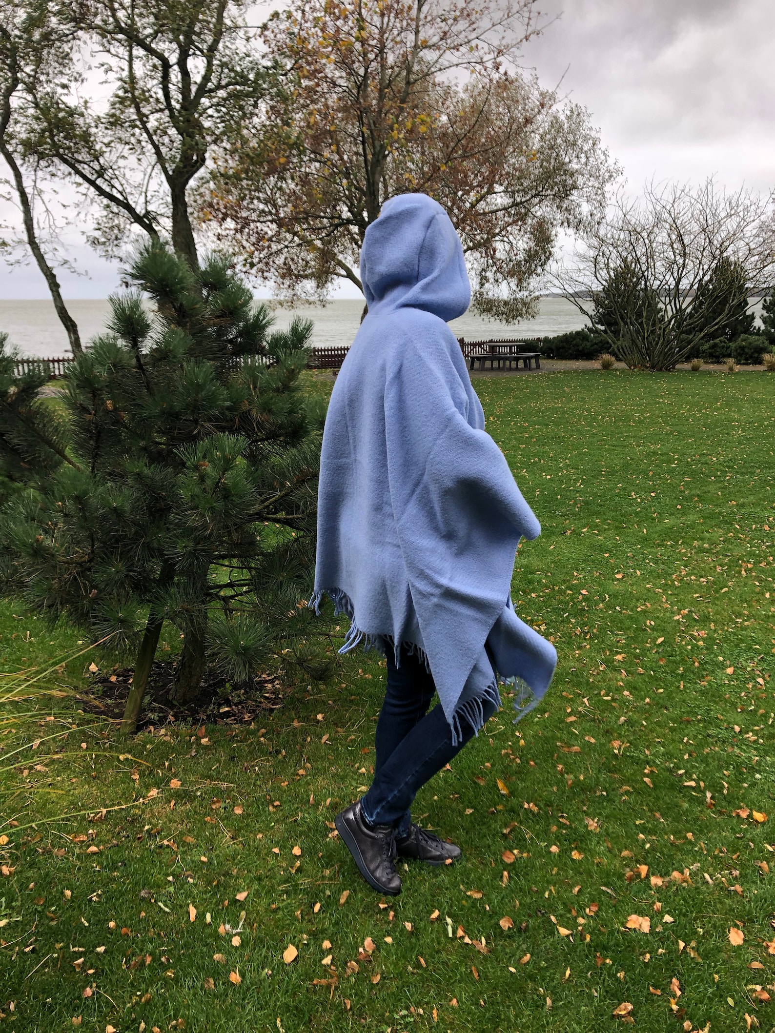 Woolen CAPE With a HOOD Wool Wrap Wool Poncho 100% Natural | Etsy