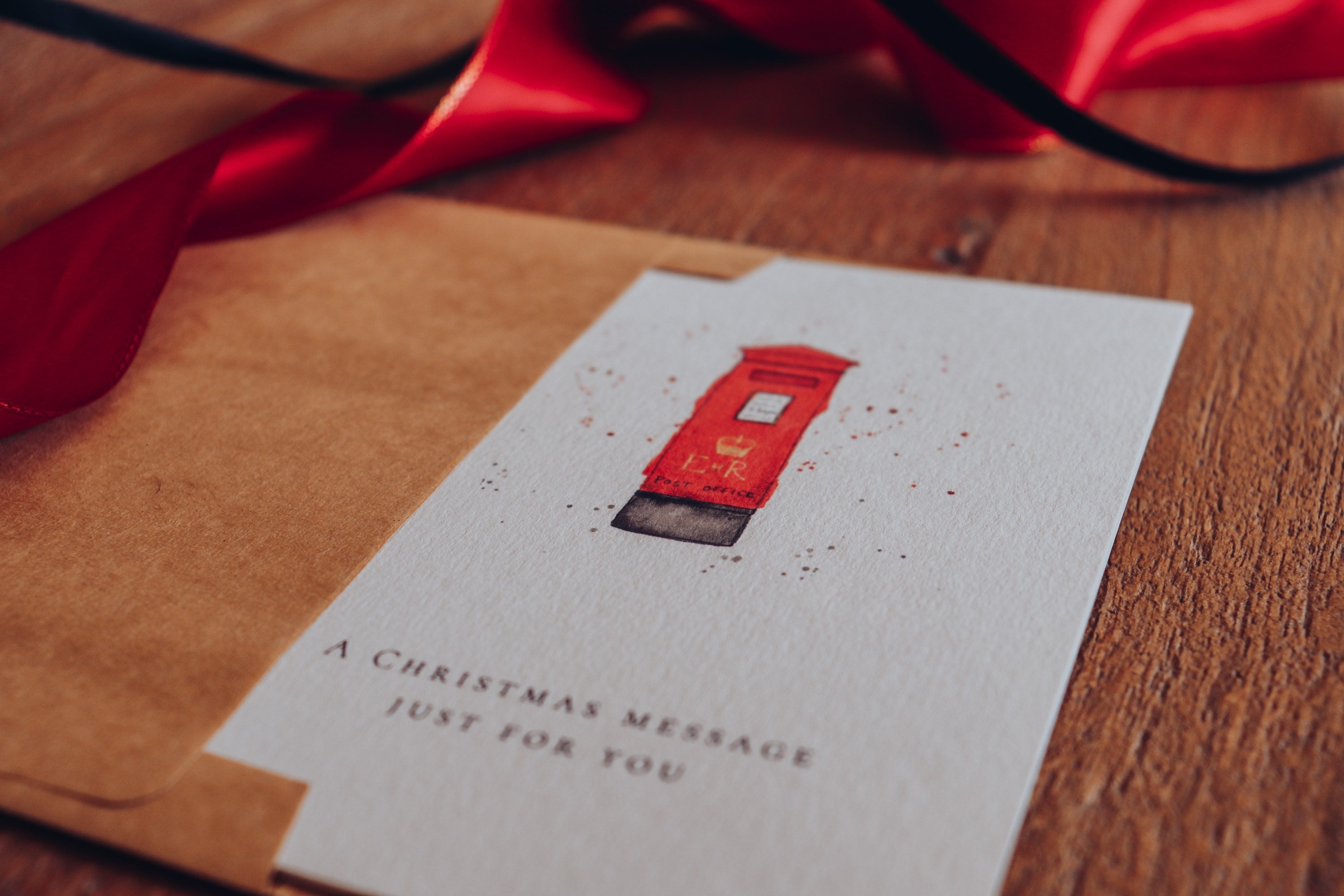 Watercolour Post Box Christmas Card - Etsy Canada