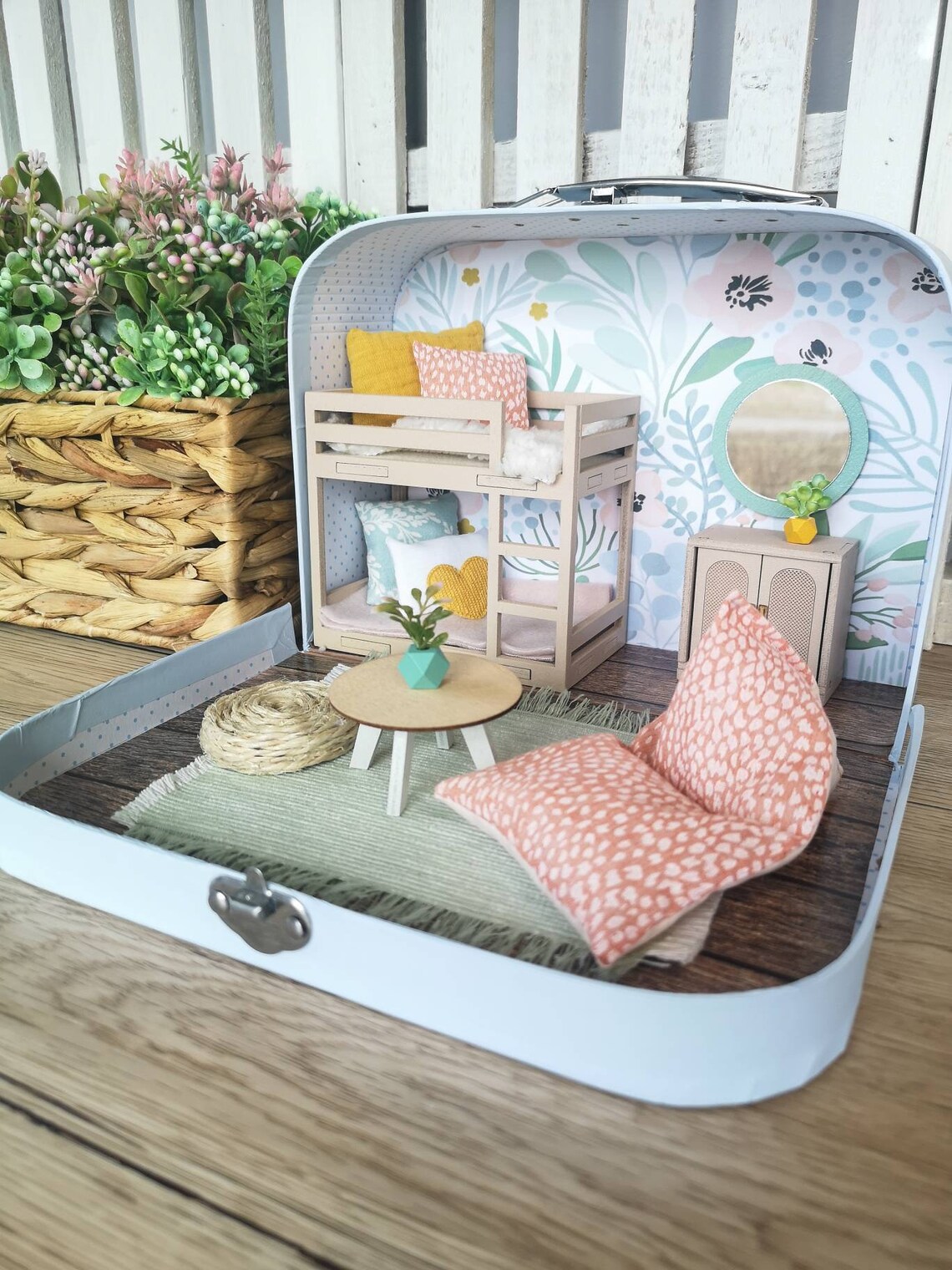 Small Dollhouse in a Suitcase Miniature Furniture in 1:12 - Etsy