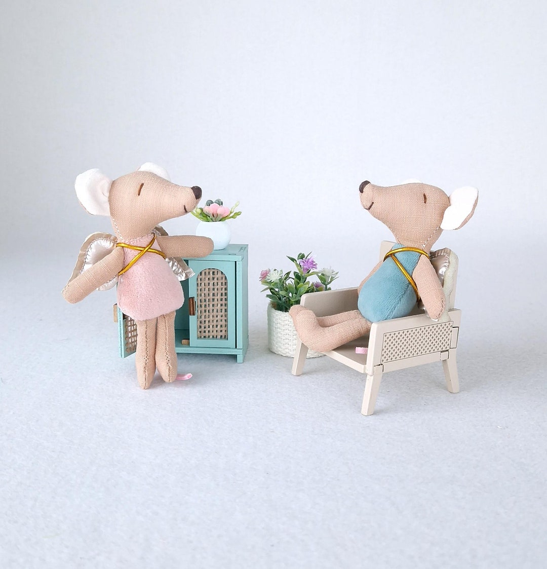 Small Fairy Mouse Doll, Magical Mini Mice With Wings - Dollhouse Doll ...