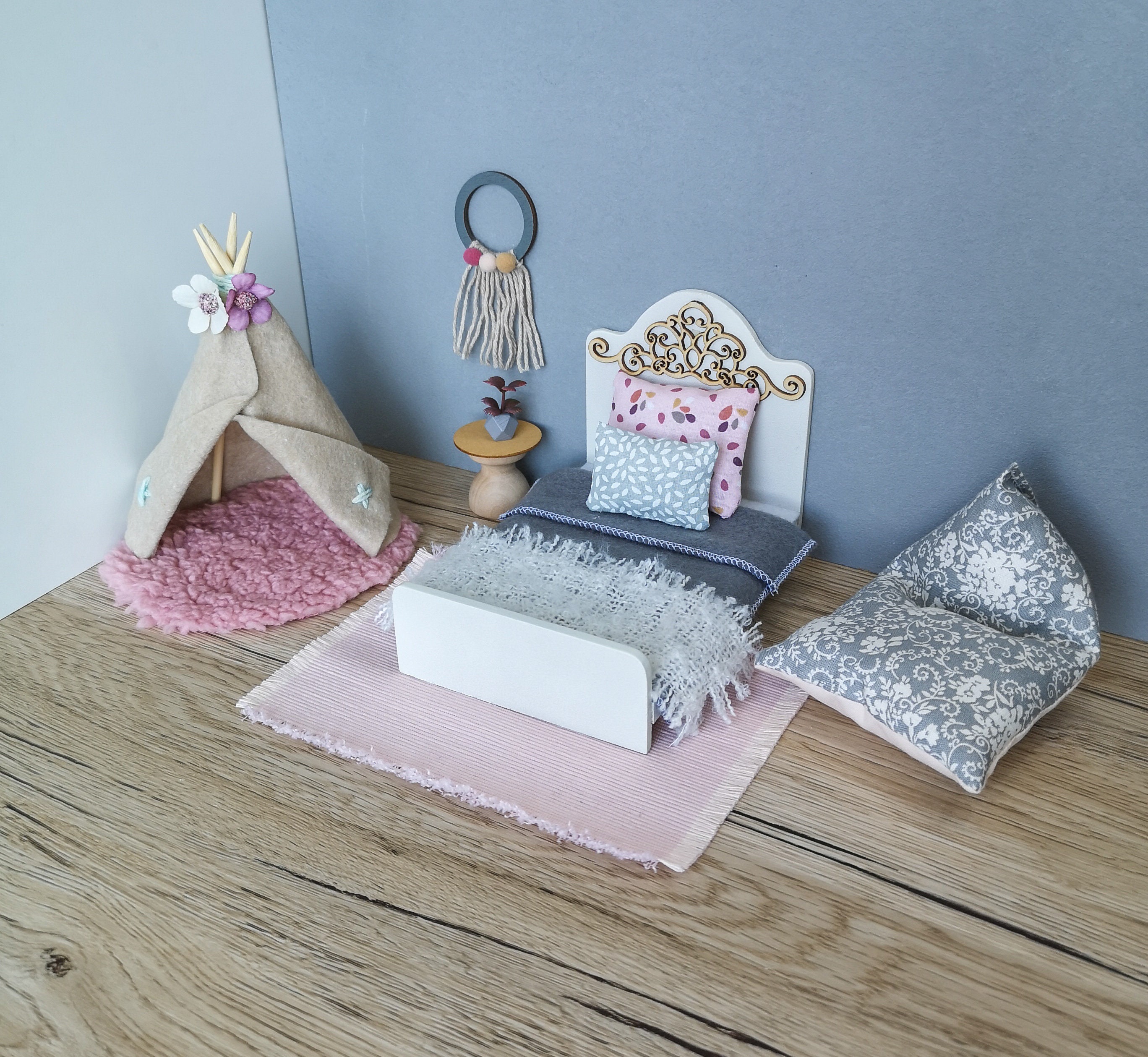 Miniature Round Rug Dollhouse Decoration Modern Miniature | Etsy