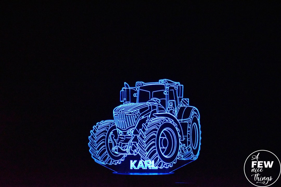 Personalised Tractor Night Light: LED Farm Decor - Etsy