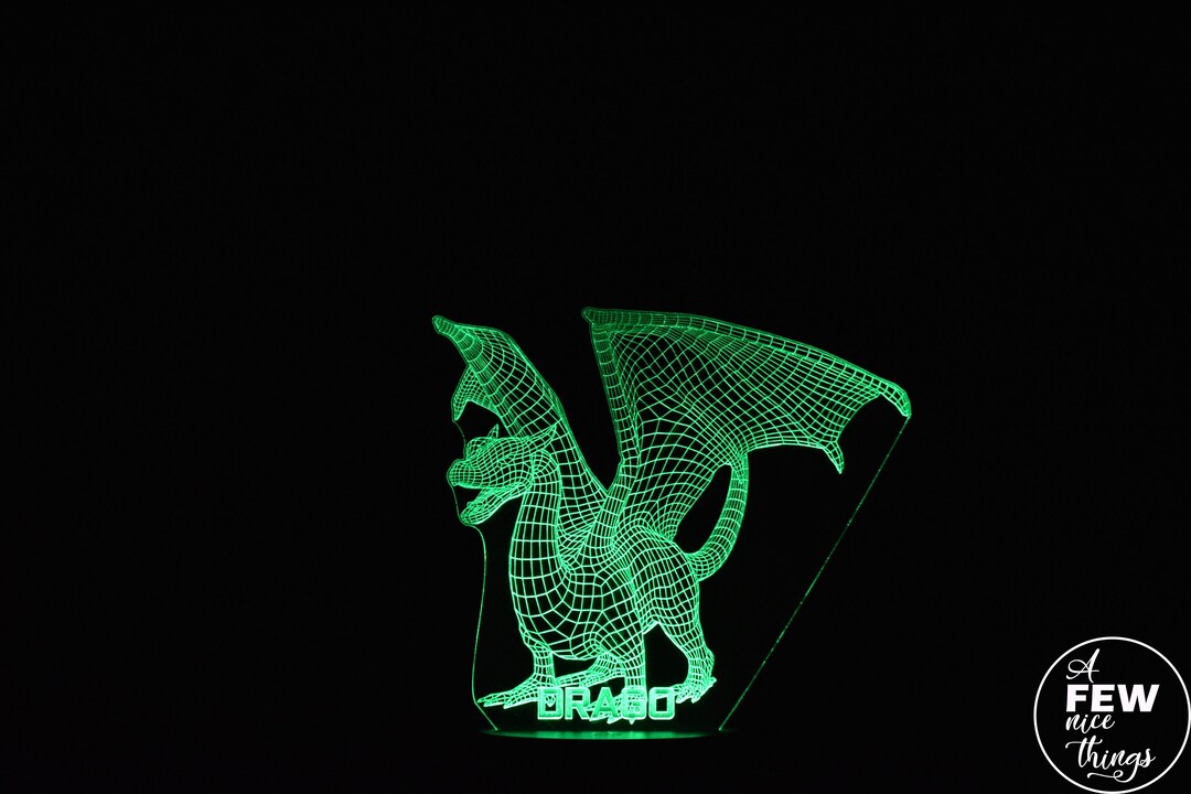 Personalised Dragon Night Light: LED Animal Light Stand - Etsy
