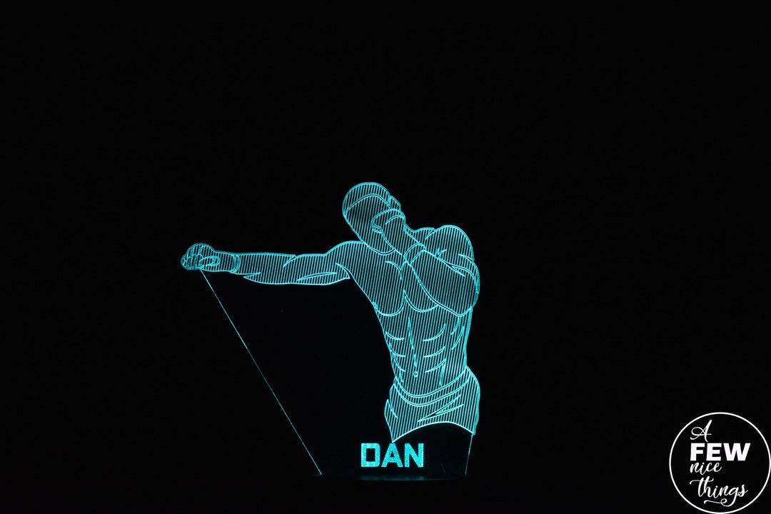 Personalised Boxing Night Light | Boxer Light Stand | LED Lamp | Sports ...