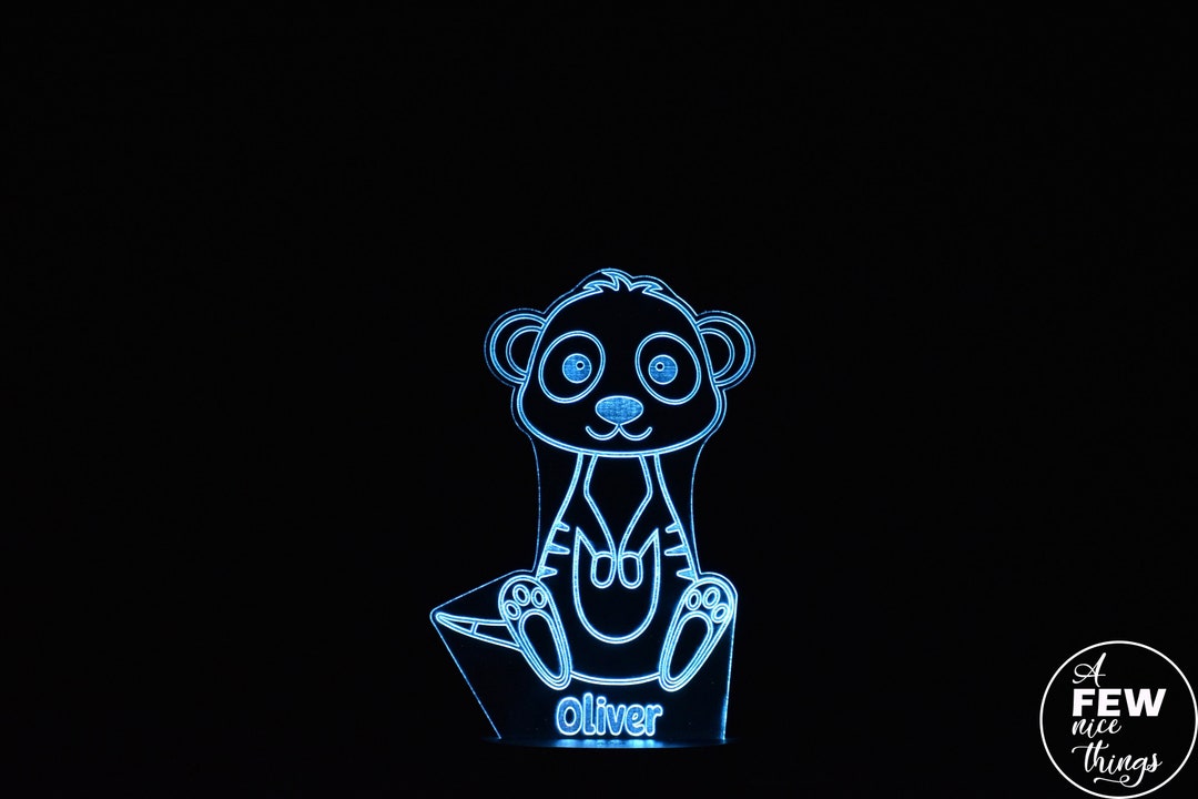Personalised Meerkat Night Light Animal Light Stand LED Light Bedroom ...
