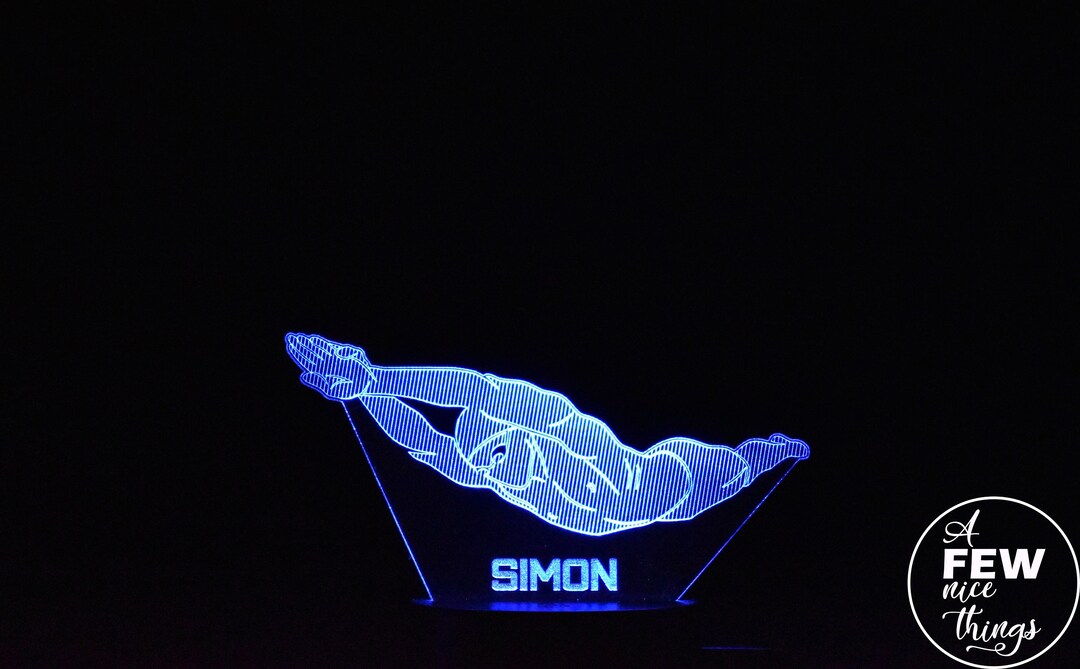 Personalised Swimmer LED Night Light: Sports Gift - Etsy