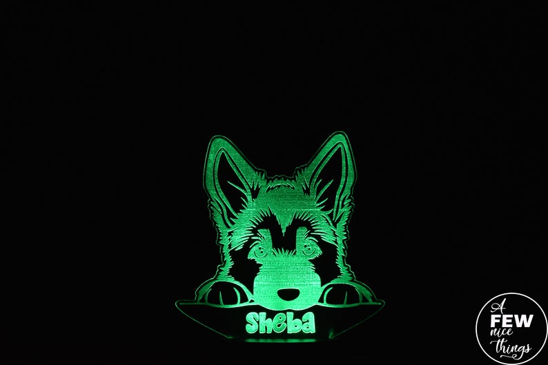 Personalised German Shepherd LED Night Light - Dog Puppy Gift - Etsy