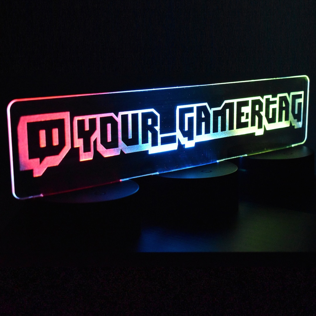 Triple Gamertag Light | Streamer Sign Light | Large Custom Light ...