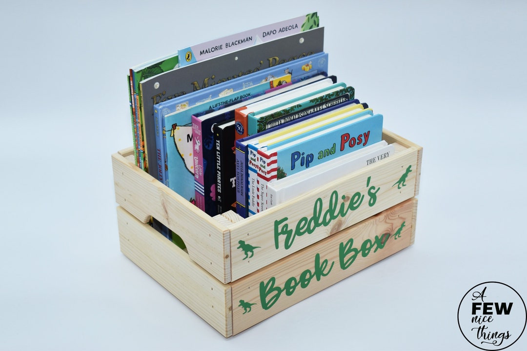 Personalised Kids Book Box Little Library Box Personalised Book Box ...