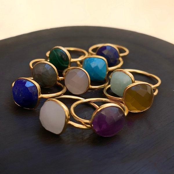 Semi Precious Stone Ring - Etsy