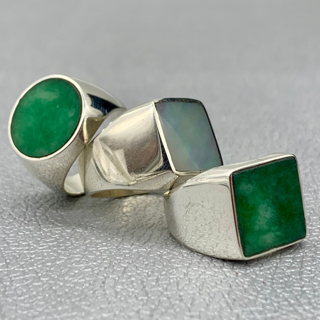 Pinky Rings With Stones, Round and Square in 925 Silver - Etsy