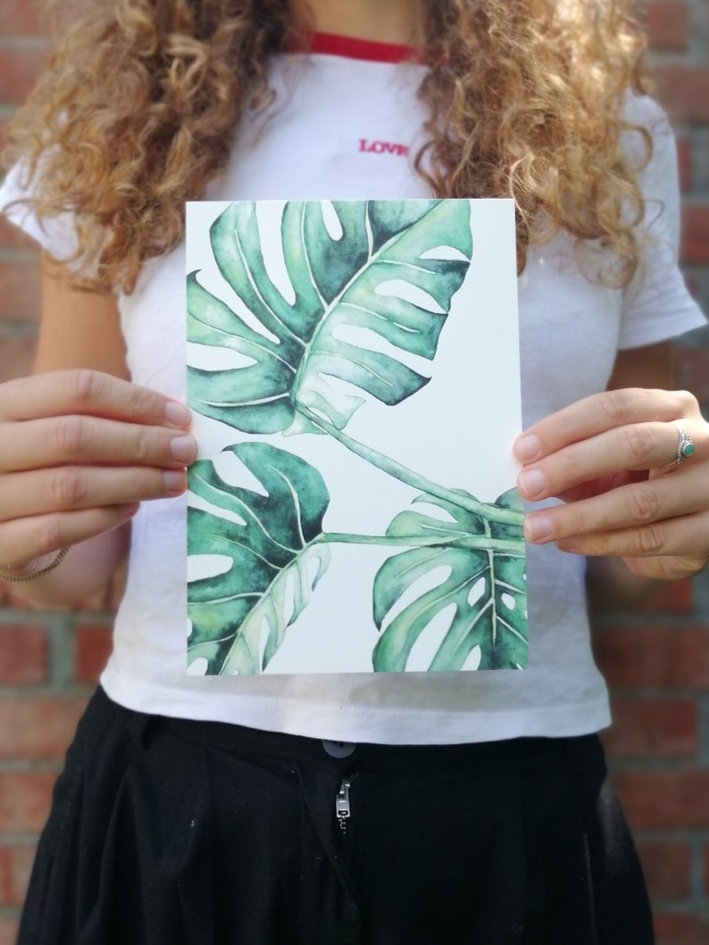 Art Print Watercolor Monstera 30x40 Mini Poster A5 Poster - Etsy