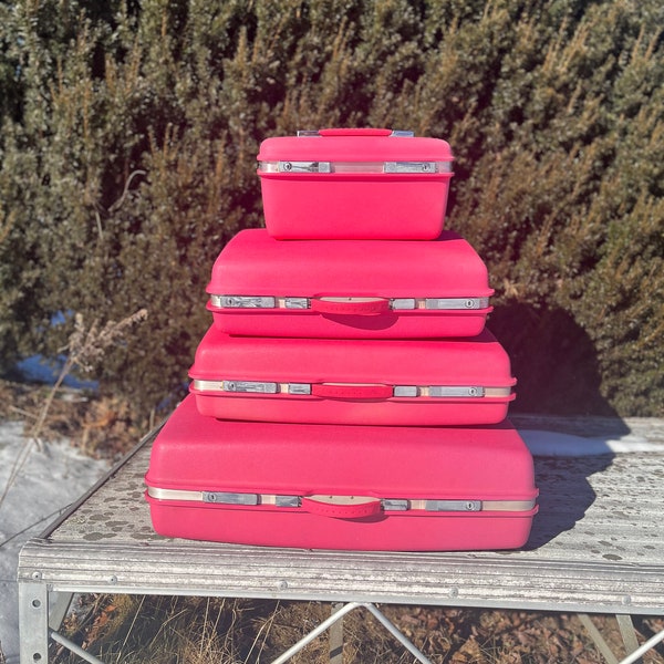 Pink Vintage Luggage - Etsy