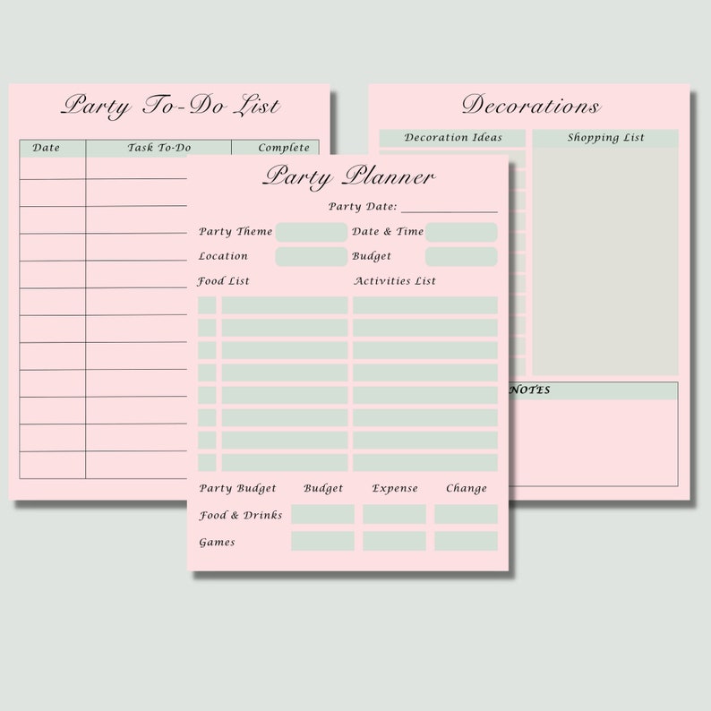 Kids Birthday Party Checklist Printable, Kids Party Planner Printable ...